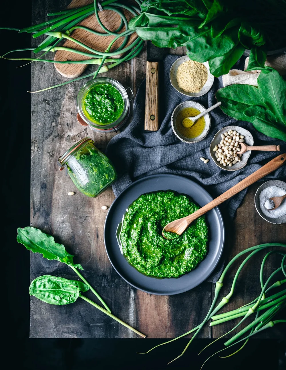 Vegan Sorrel and Garlic Scape Pesto — Carol's Vegan Kitchen