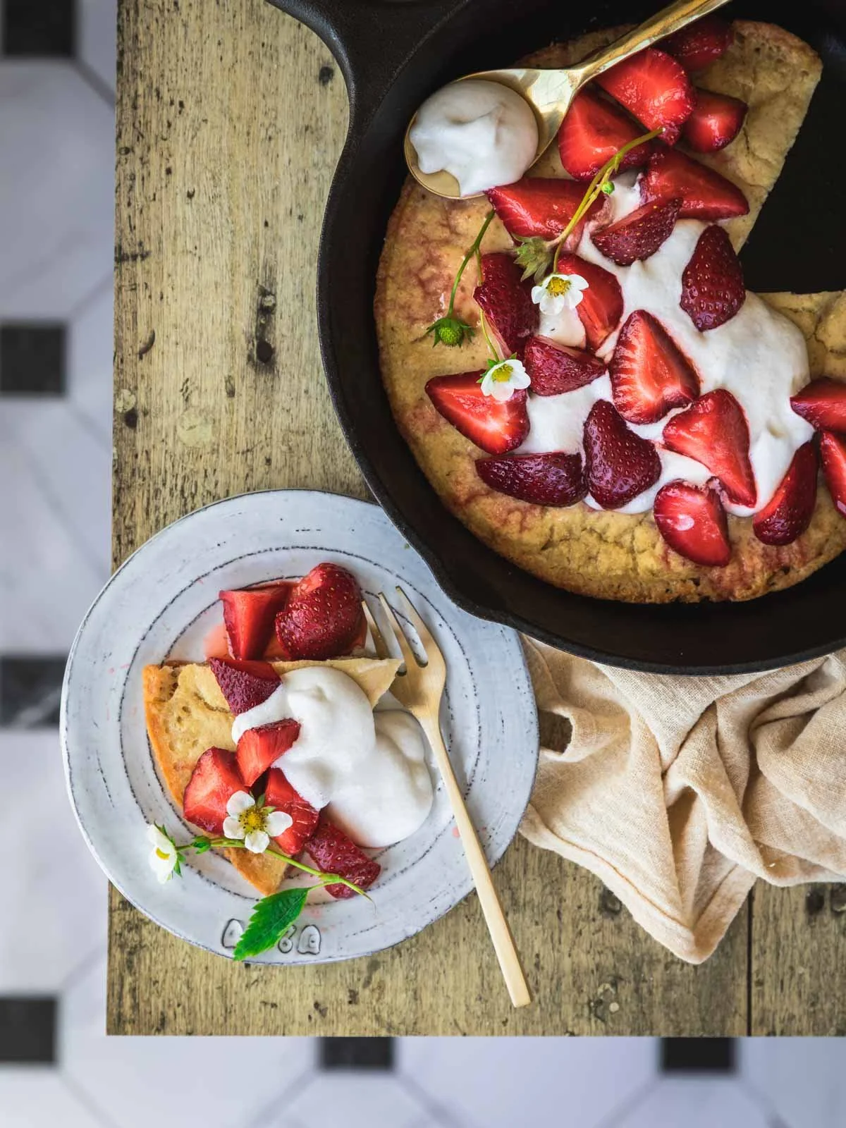 Vegan Dutch Baby Recipe with Macerated Strawberries — Carol's Vegan Kitchen