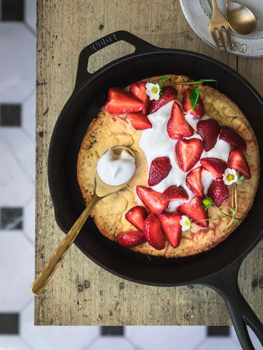 Vegan Dutch Baby Recipe with Macerated Strawberries — Carol's Vegan Kitchen