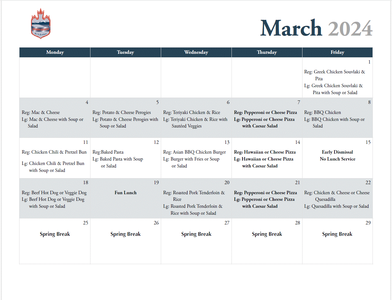 Lunch Specials — Webber Academy