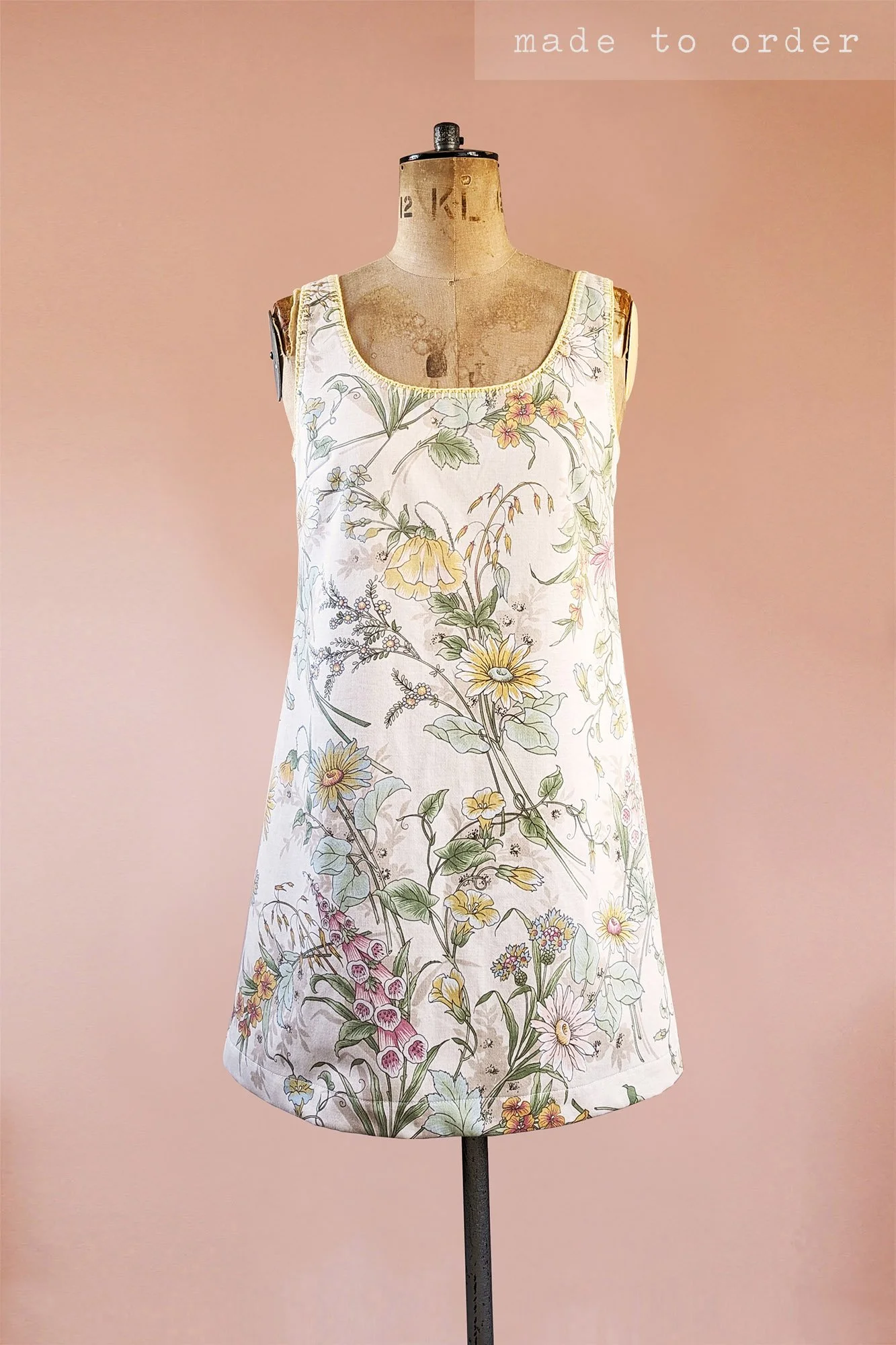 Sustainably Made Abstract Retro Floral Print Mini Dress