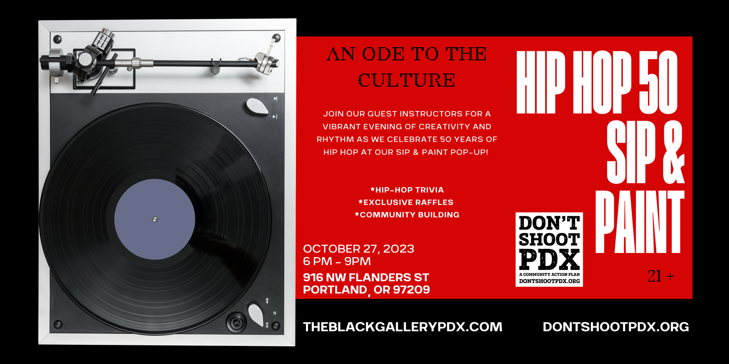HipHop 50: Sip & Paint at The Black Gallery! — Don't Shoot PDX