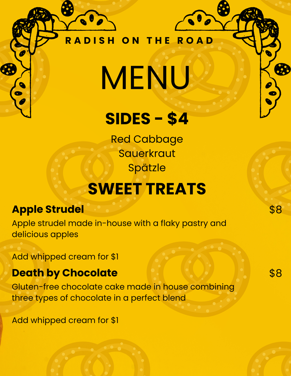 Horsch Radish Menu — Horsch Radish