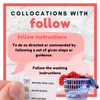 English collocations with follow. — Learn English With Jo