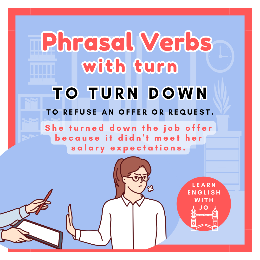 15 English phrasal verbs with turn — Learn English With Jo