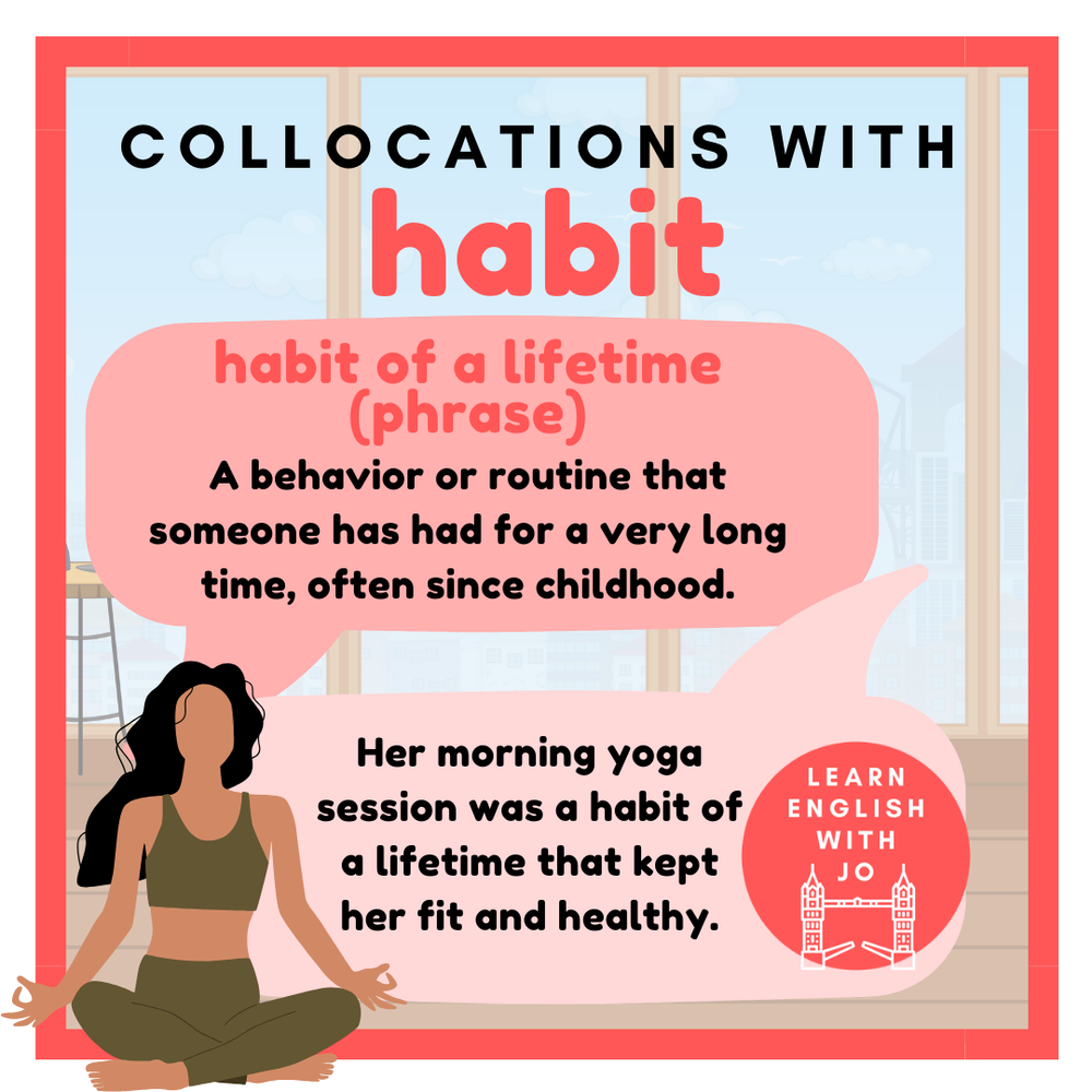 Collocations for talking about habits in English. — Learn English With Jo