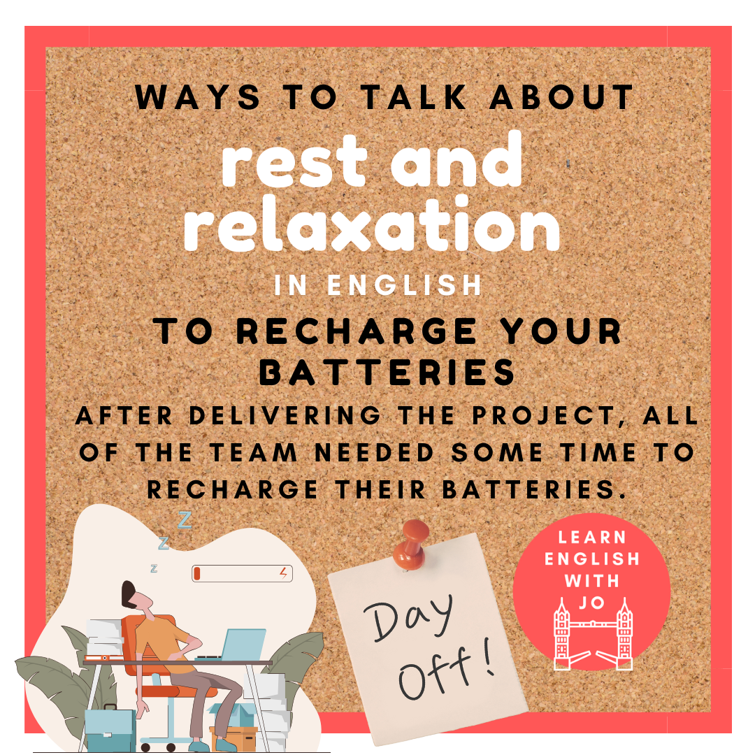 Learn English vocabulary for talking about rest and relaxation. — Learn ...