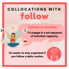English collocations with follow. — Learn English With Jo