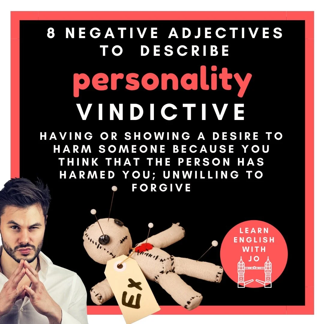 Negative adjectives to describe people in English — Learn English With Jo