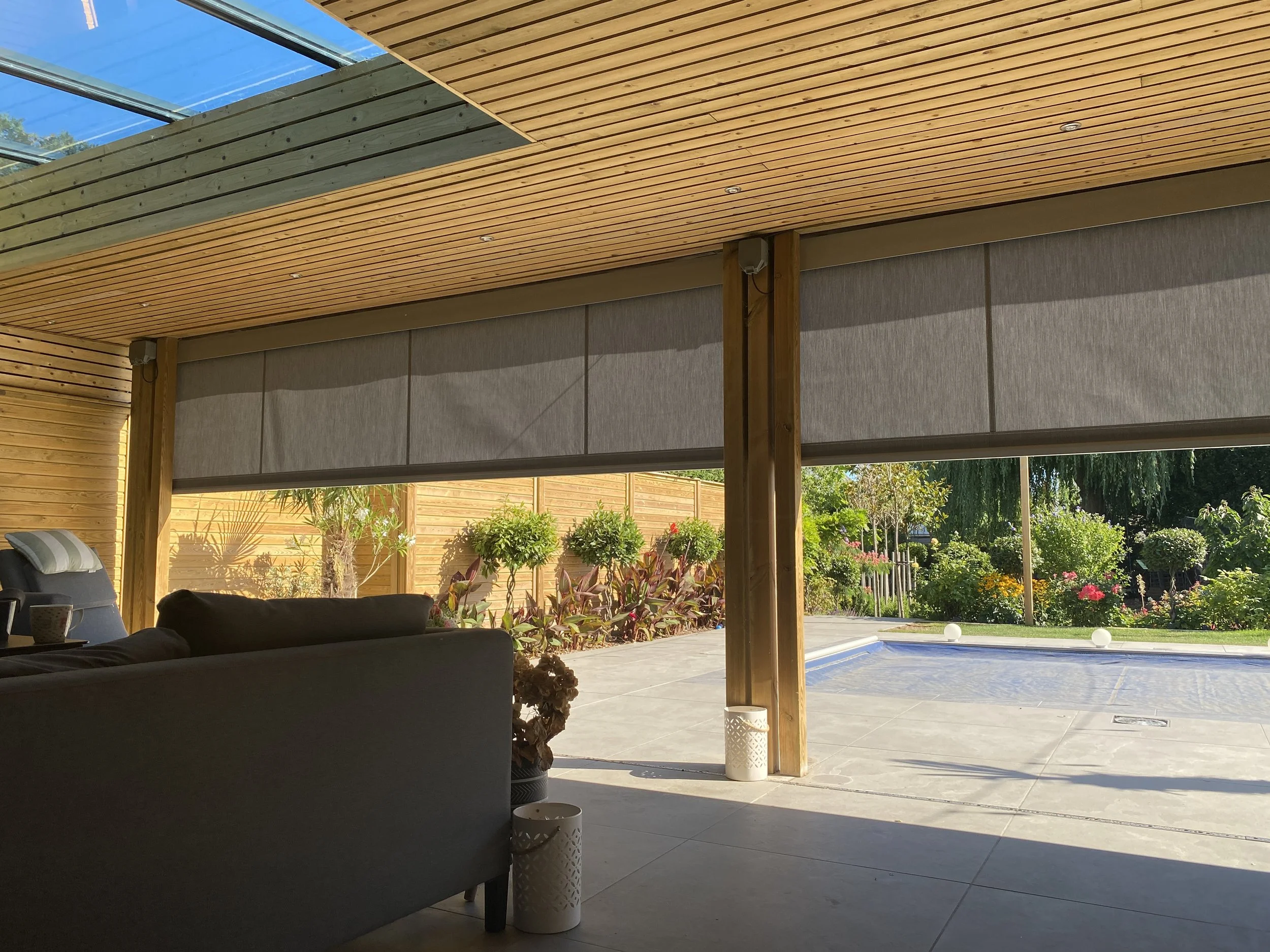 Vertical zip screens installation in Southend On Sea | Solar-Shield