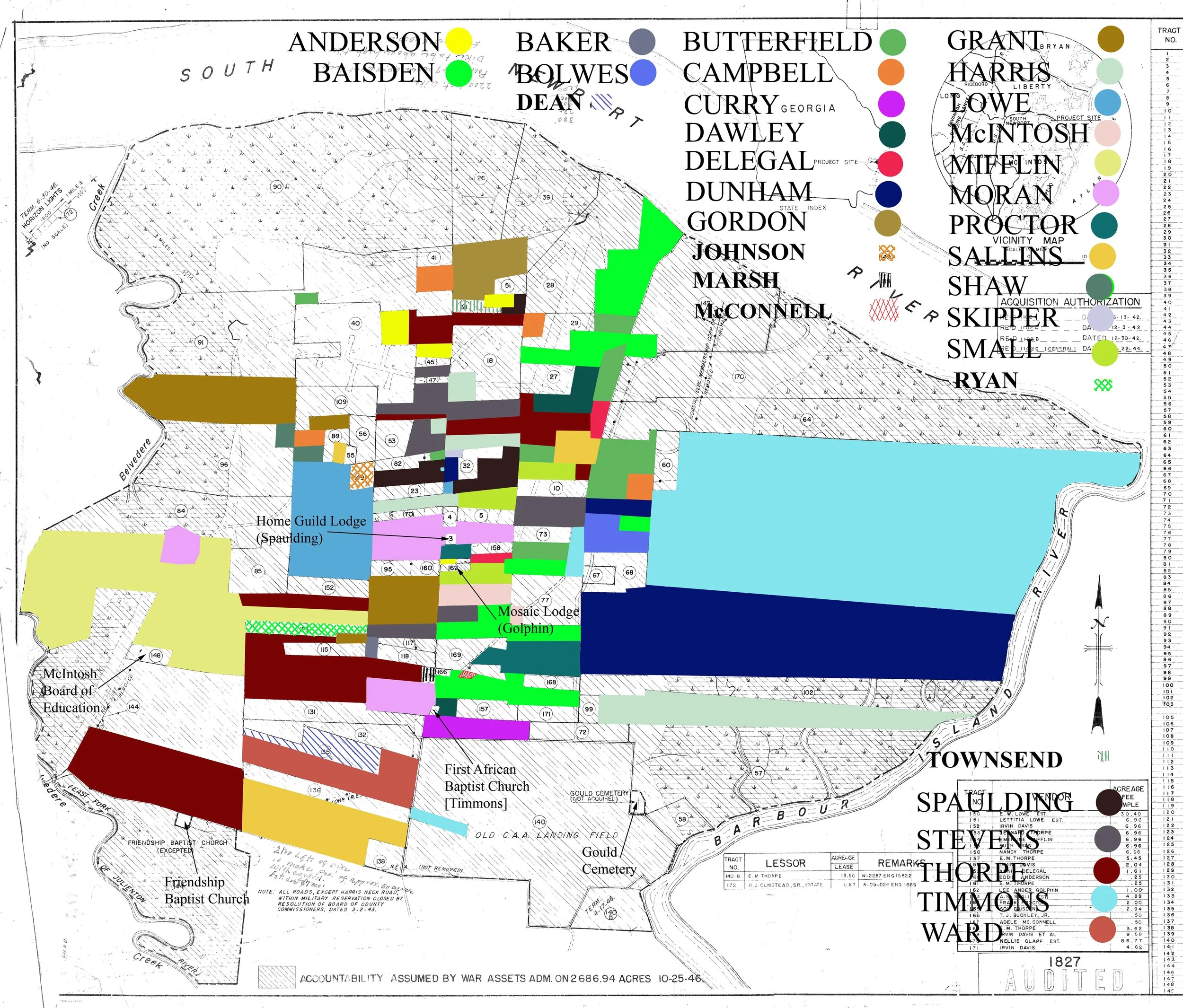 Updated Realty Map of the Harris Neck Community in 1942 — DDHNC