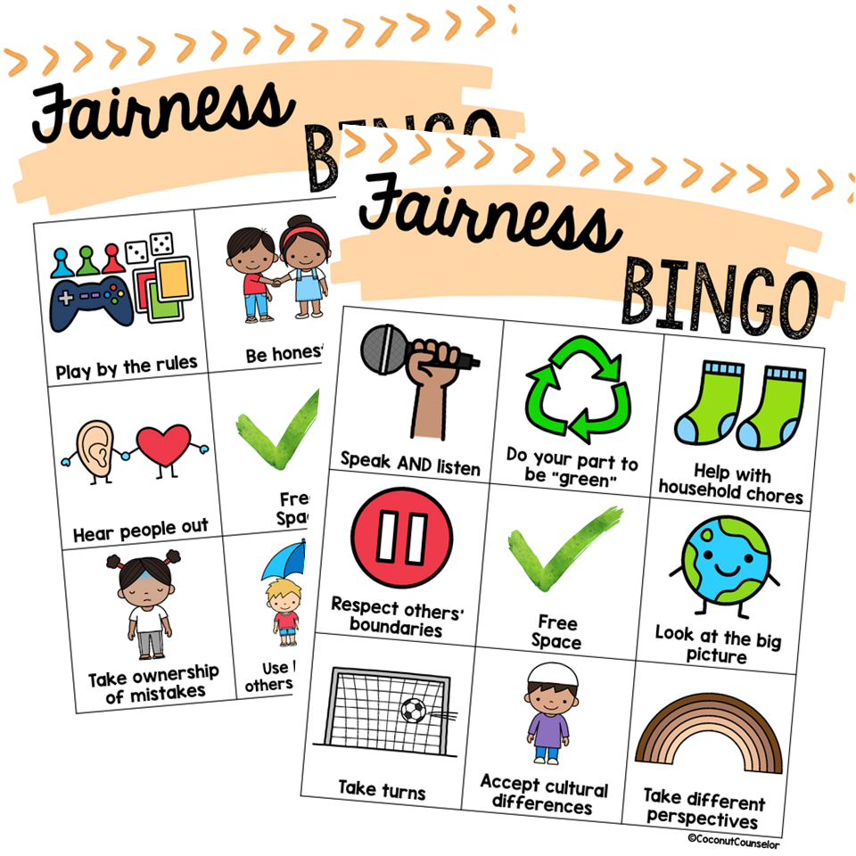 Fairness Bingo Game — Coconut Counselor