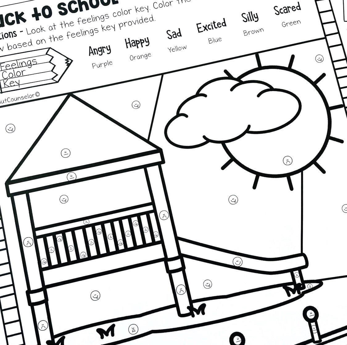 Back to School Color by Feeling Worksheets — Coconut Counselor