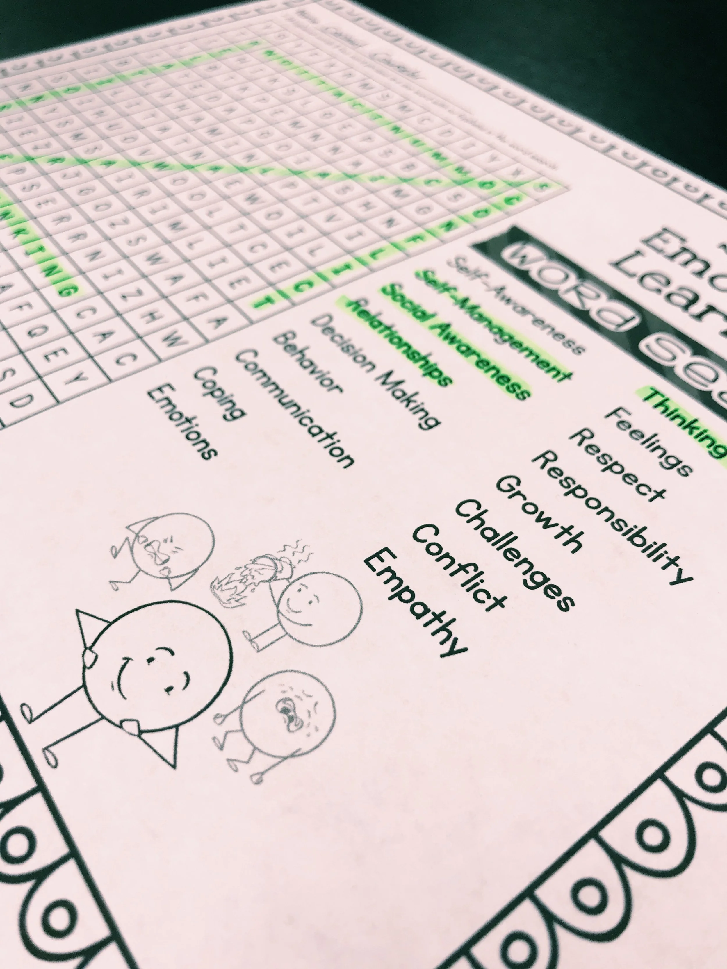 Social Emotional Learning Word Search — Coconut Counselor