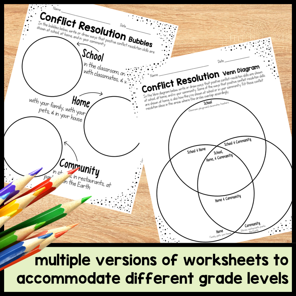 Conflict Resolution Worksheets For Students Family Conflict Resolution