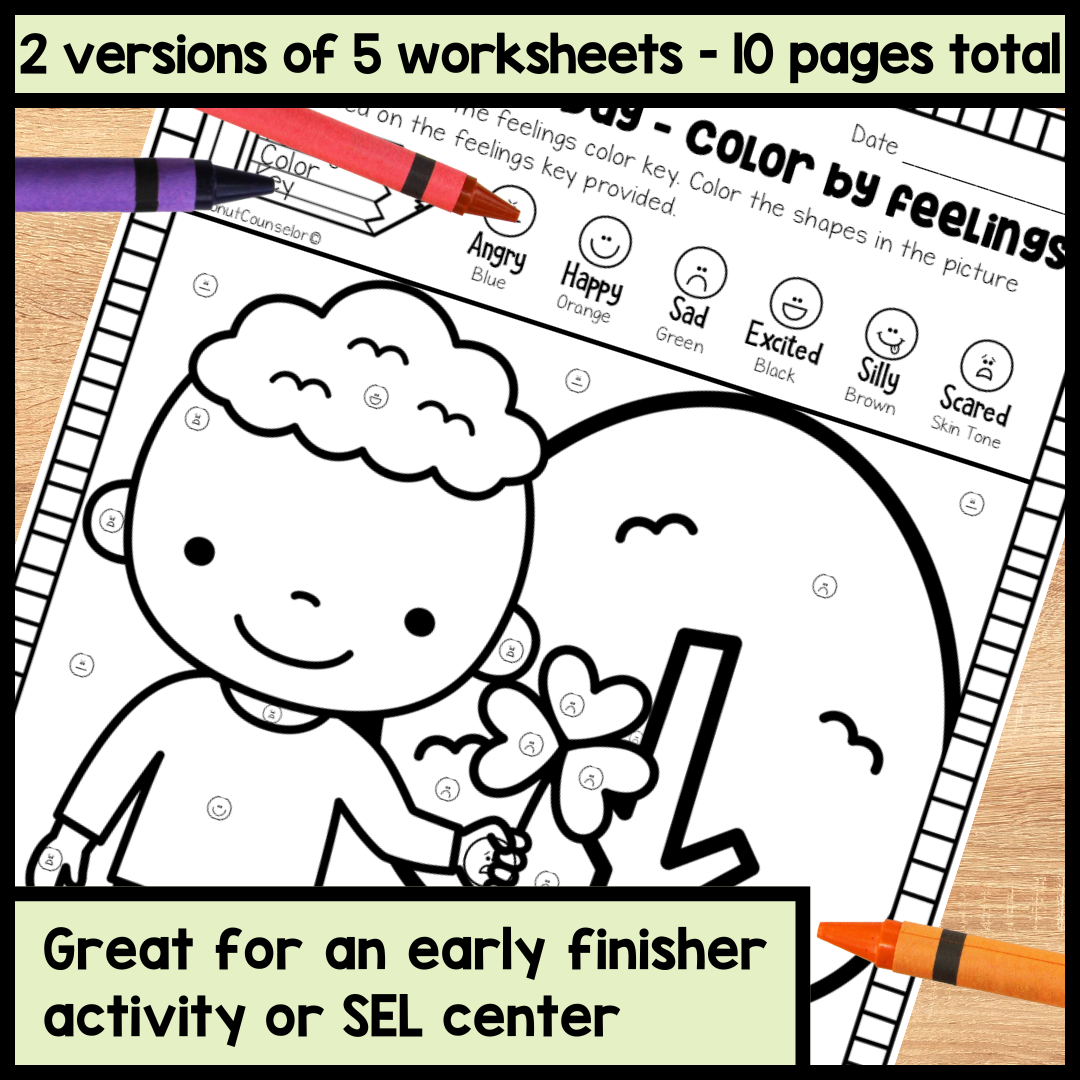 St. Patrick's Day Color by Feeling Worksheets — Coconut Counselor