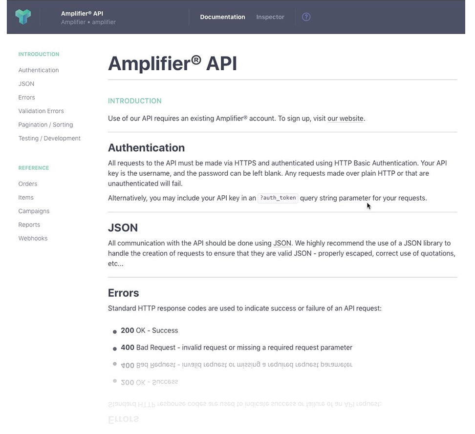 Amplifier's API — Amplifier Fulfillment