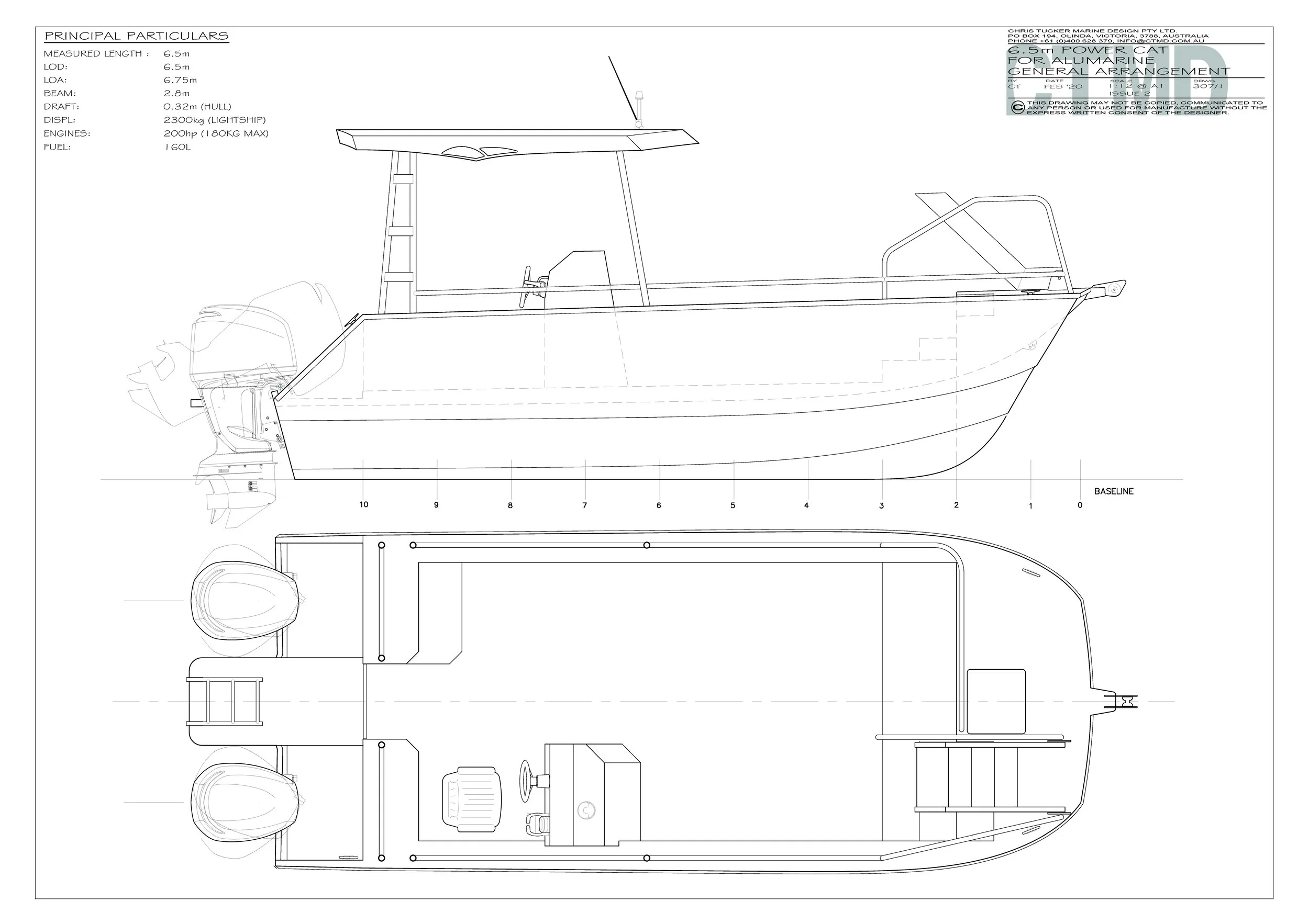 6.5m Power Cat — Chris Tucker Marine Design