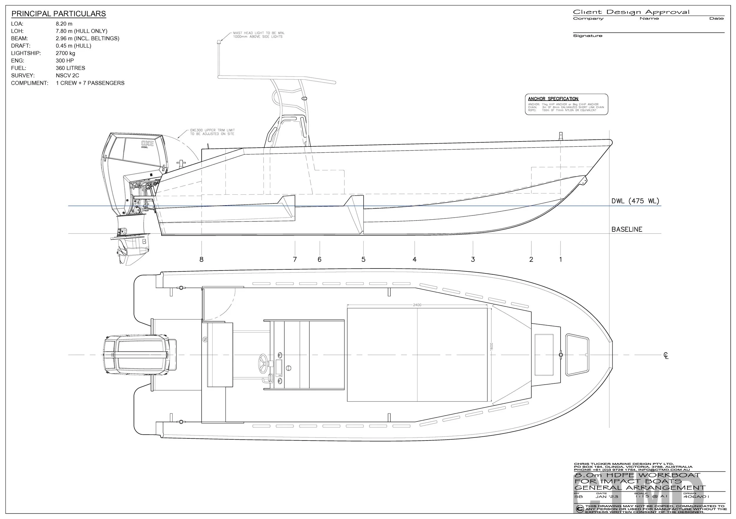 8m HDPE Centre Console (Diesel) — Chris Tucker Marine Design