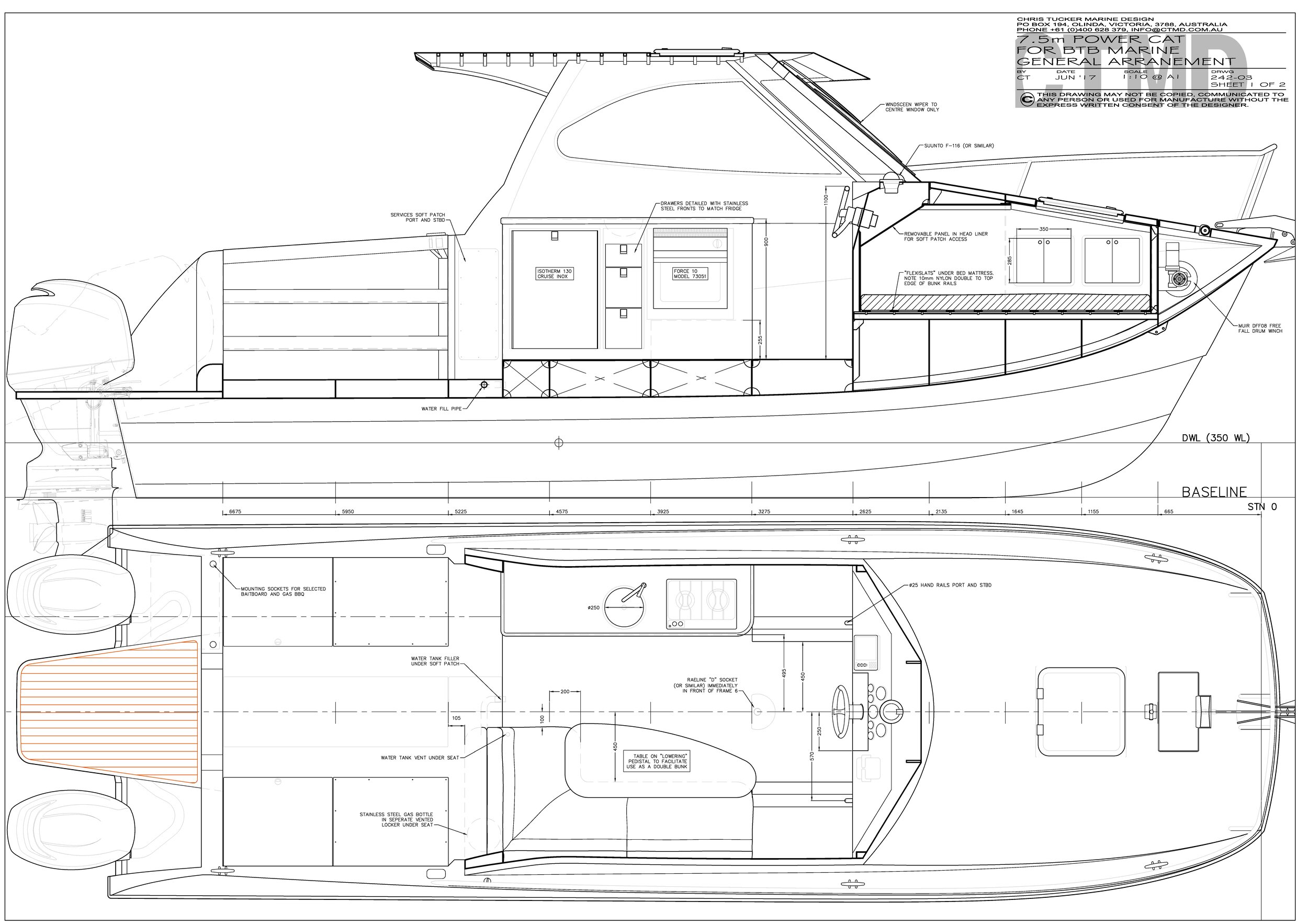7.5m Power Cat — Chris Tucker Marine Design