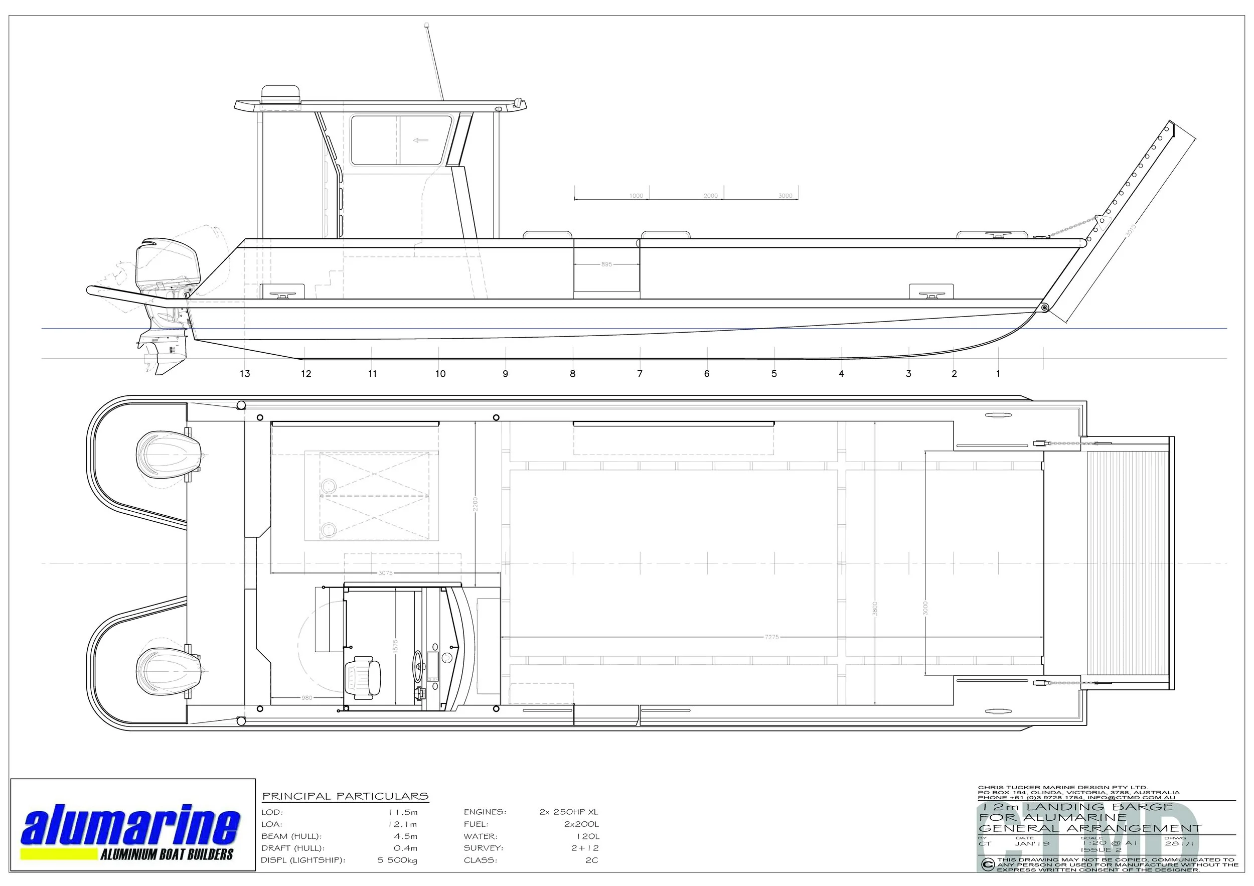 12m Landing Barge — Chris Tucker Marine Design