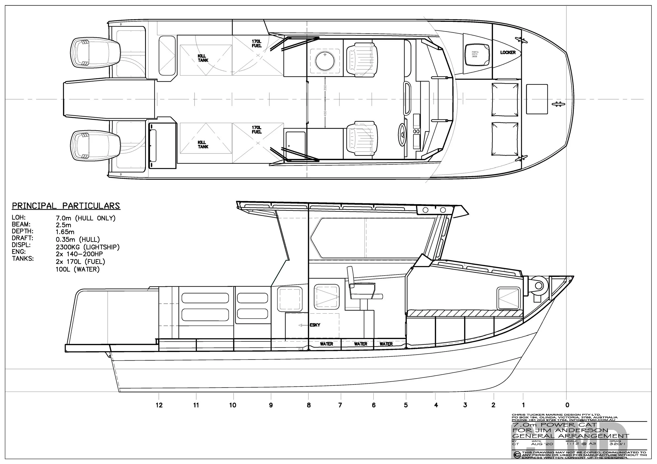 7m Power Cat — Chris Tucker Marine Design