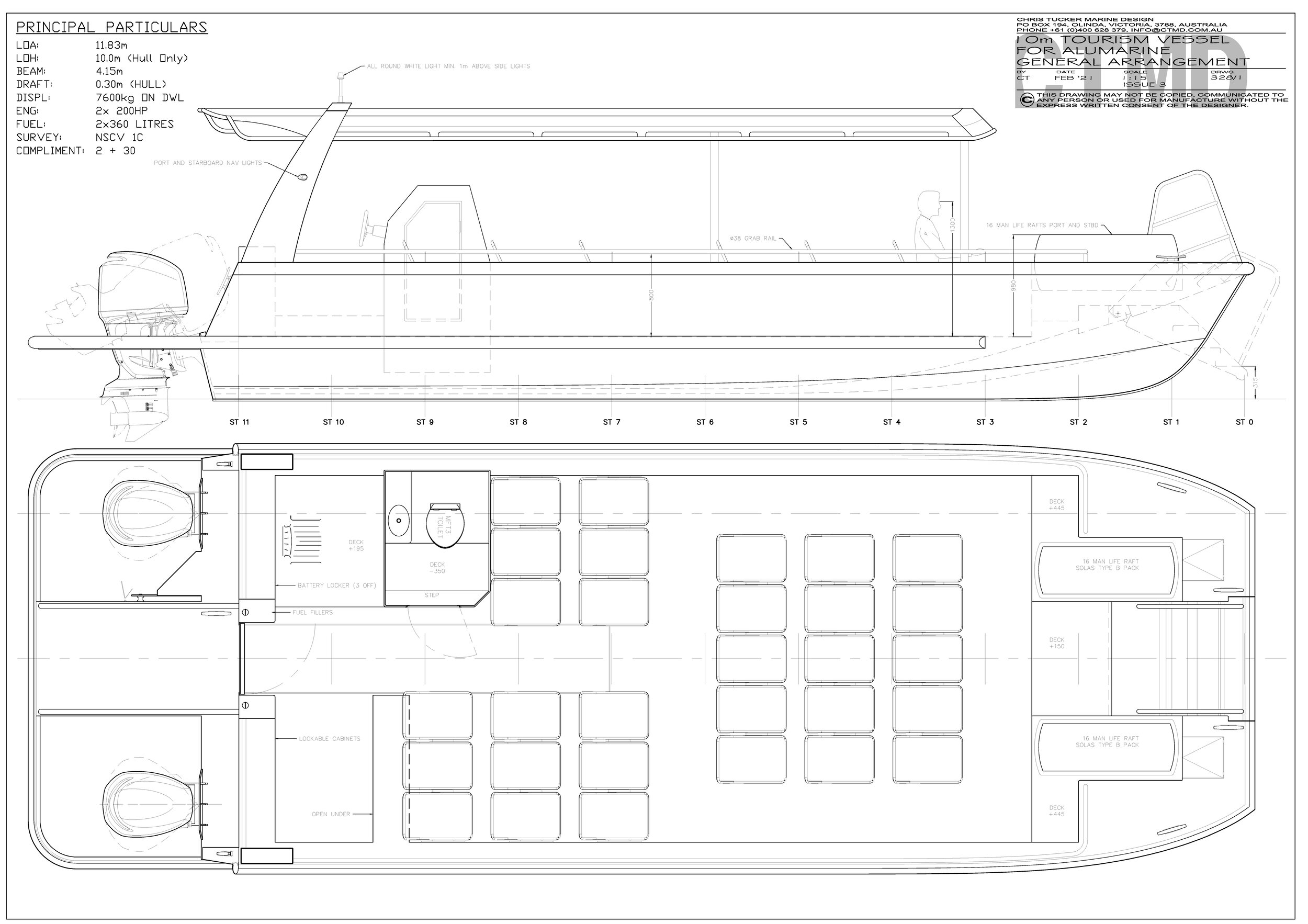 10m Tourism Vessel — Chris Tucker Marine Design