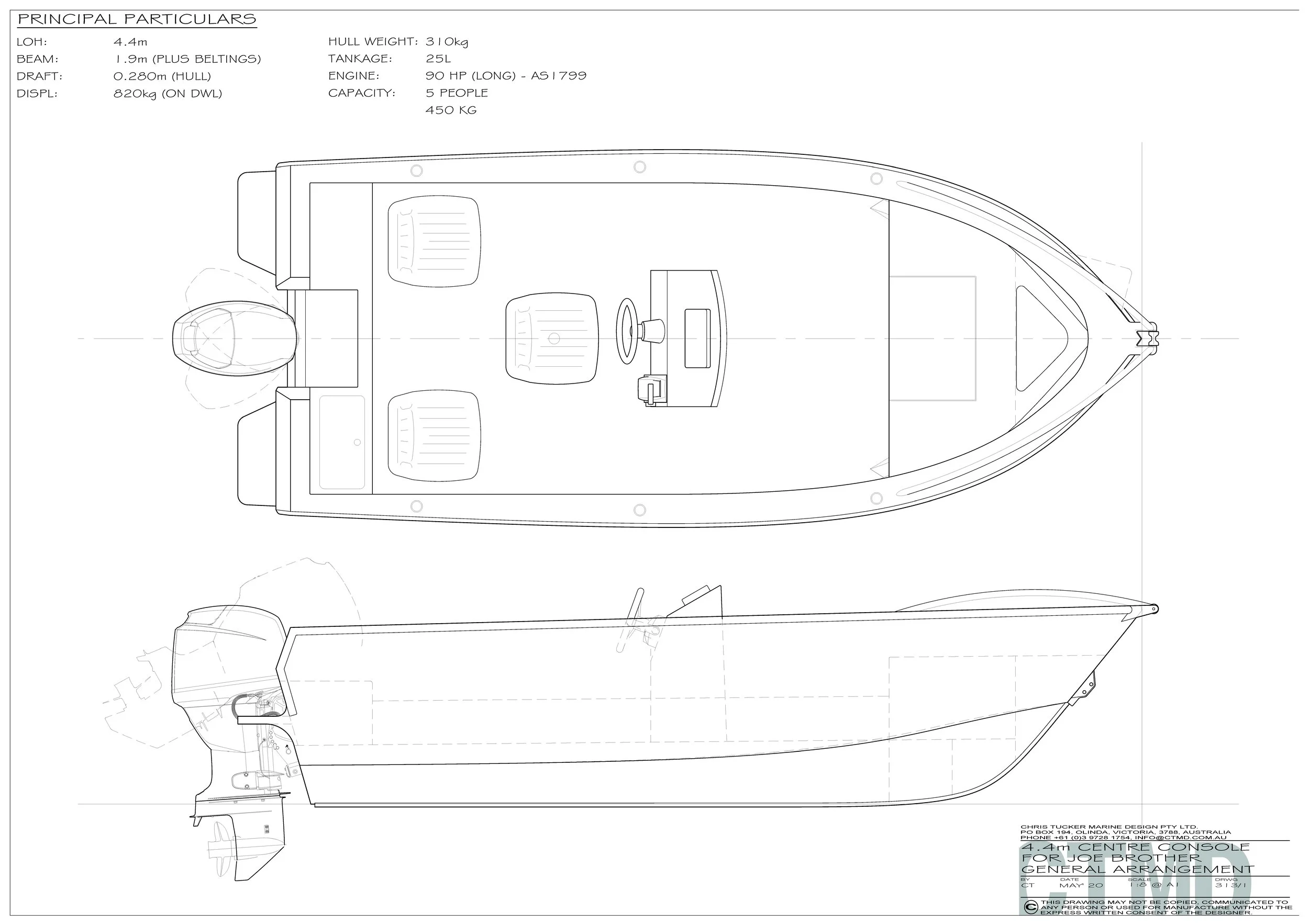 4.4m Centre Console — Chris Tucker Marine Design