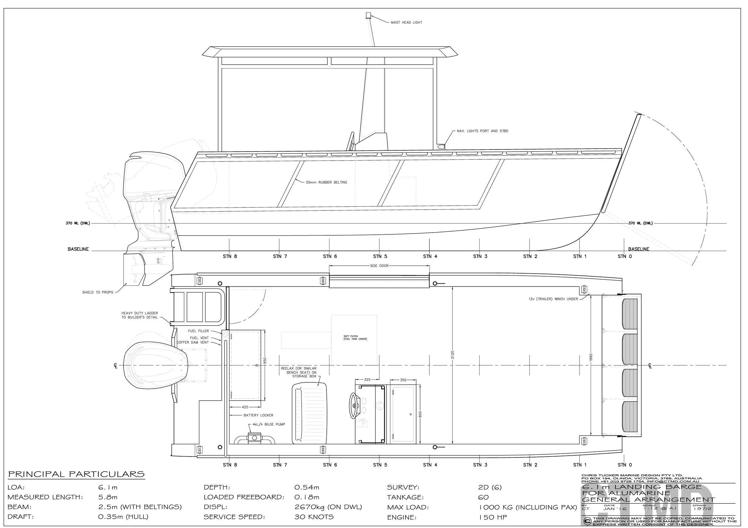 6.1m Landing Barge — Chris Tucker Marine Design