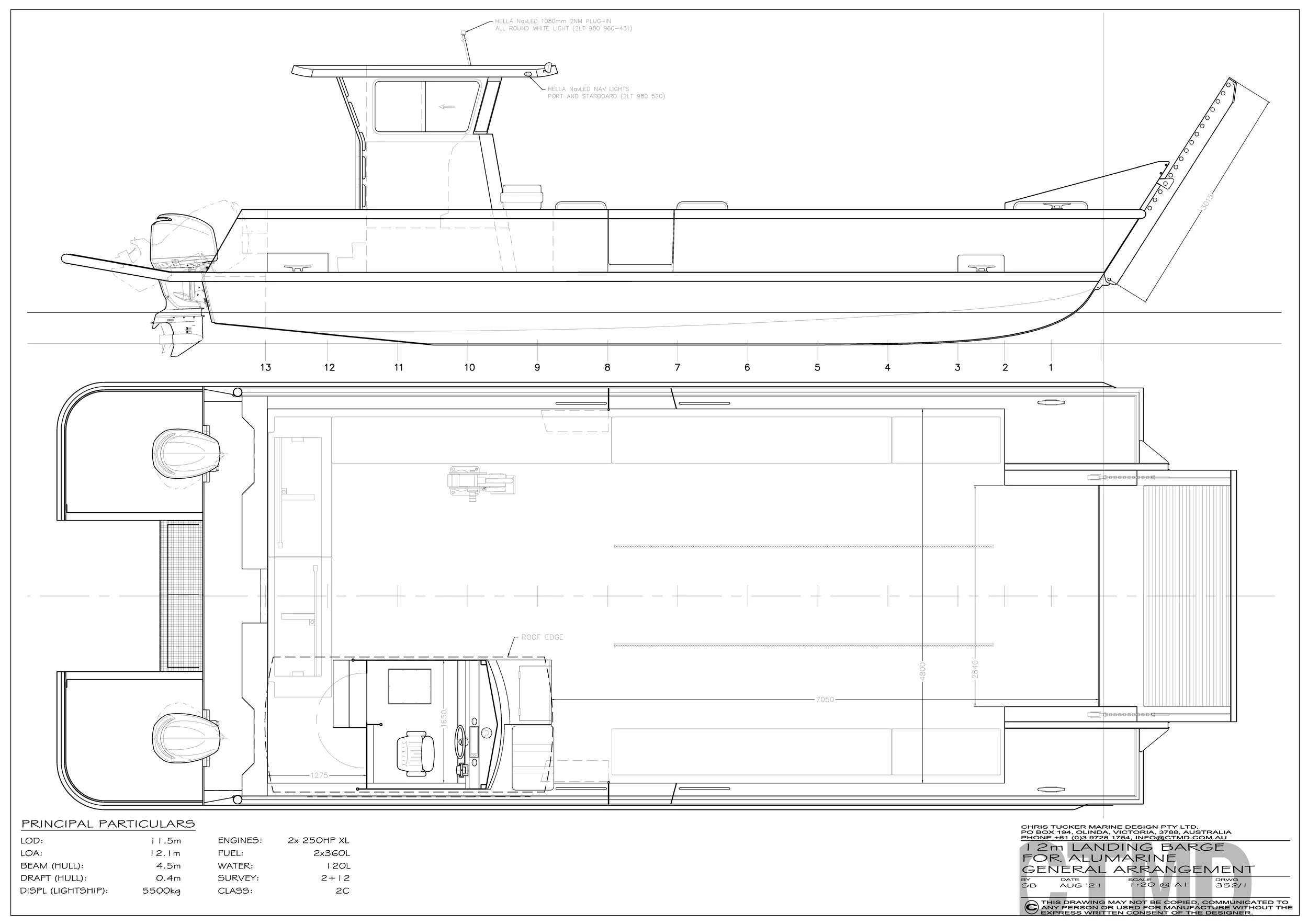 12m Landing Barge — Chris Tucker Marine Design