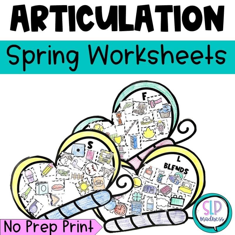 Spring speech therapy articulation worksheets — SLP Madness