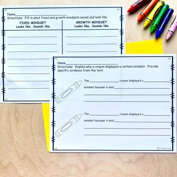 Growth Mindset with The Day the Crayons Quit — SLP Madness