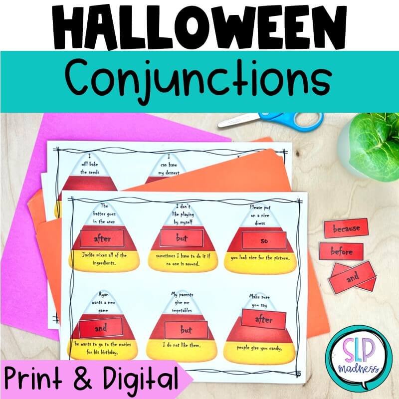 using Conjunctions in Halloween Sentences — SLP Madness