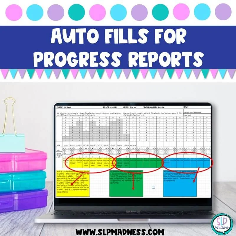 Speech Therapy Data Collection Sheets and Activities