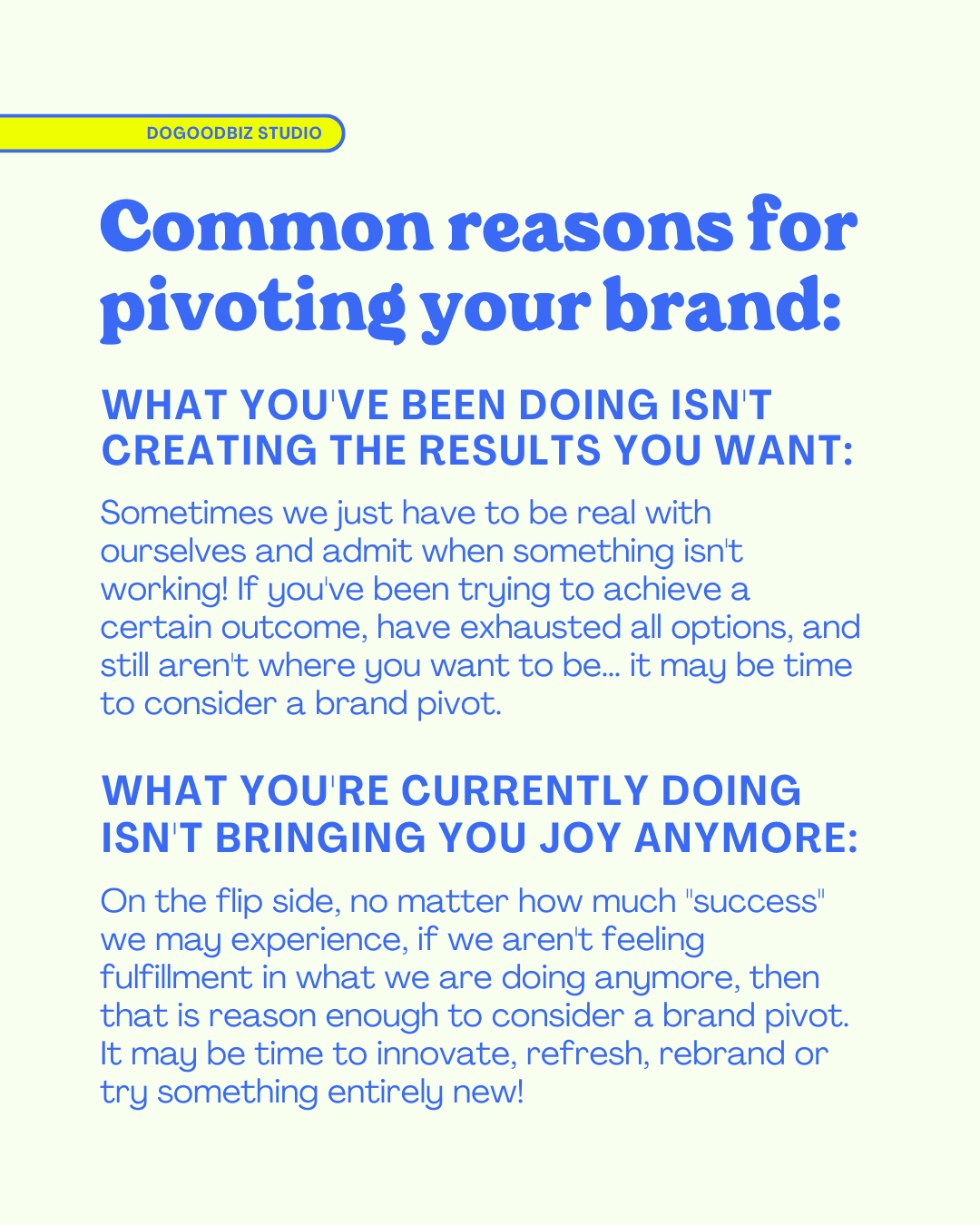 How To Sustainably Pivot Your Brand Into a New Direction — Do Good Biz ...