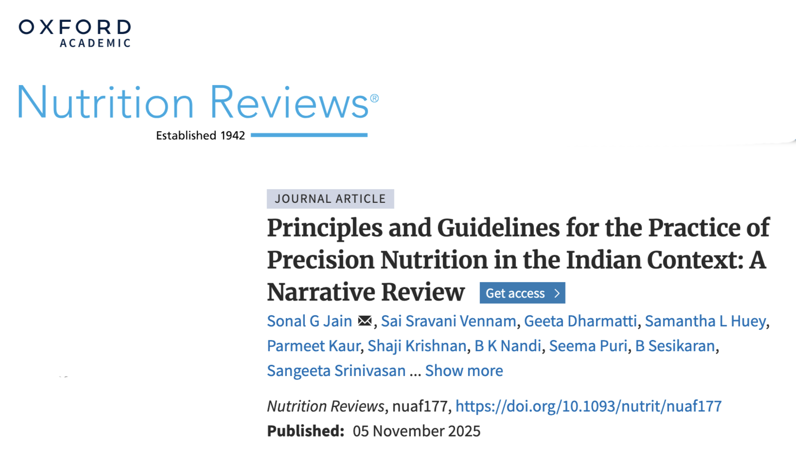 Precision Nutrition: Principles & Practice in India — Cornell Joan ...