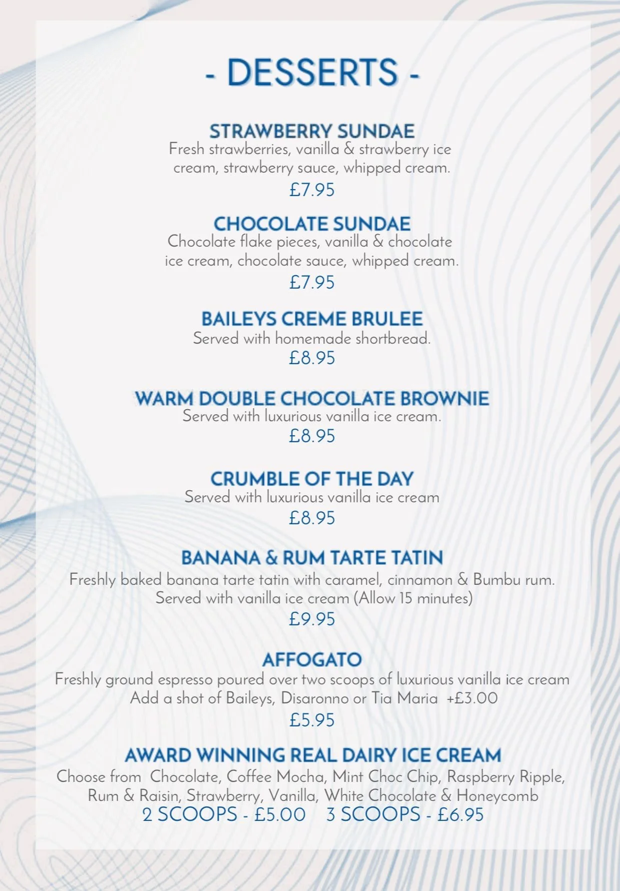 Salt | Menus | Harrison Leisure