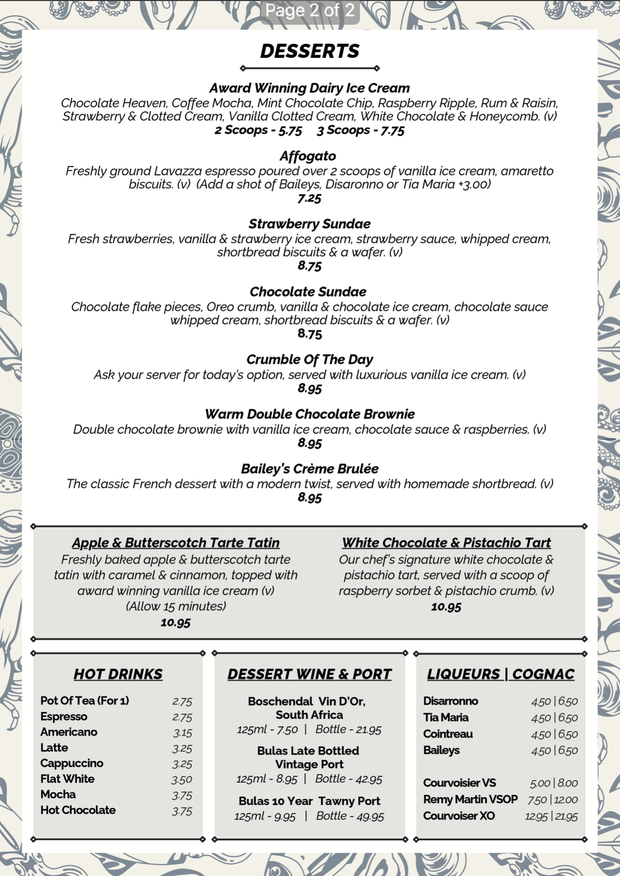 Salt | Menus | Harrison Leisure