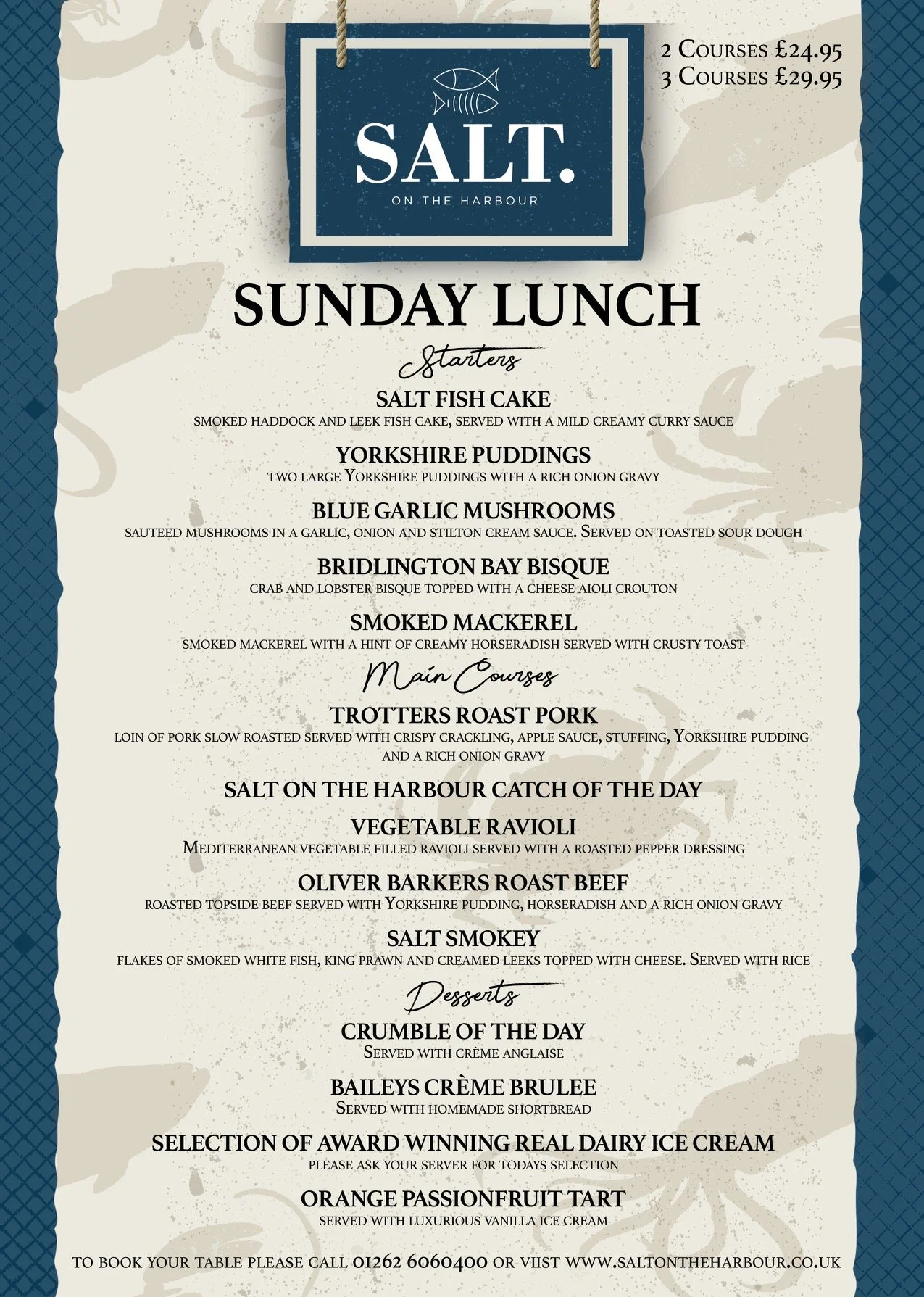 Salt | Menus | Harrison Leisure