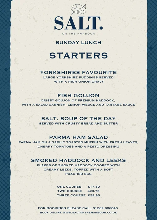 Salt | Menus | Harrison Leisure