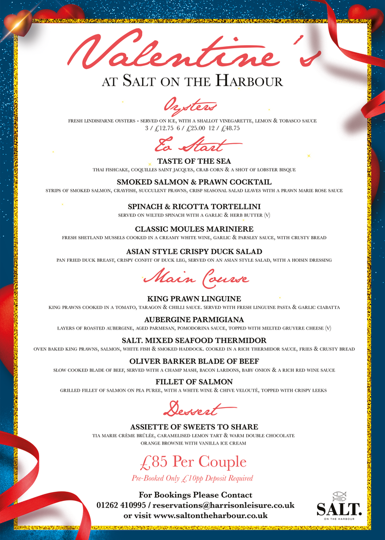 Salt | Menus | Harrison Leisure