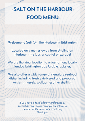 Salt | Menus | Harrison Leisure