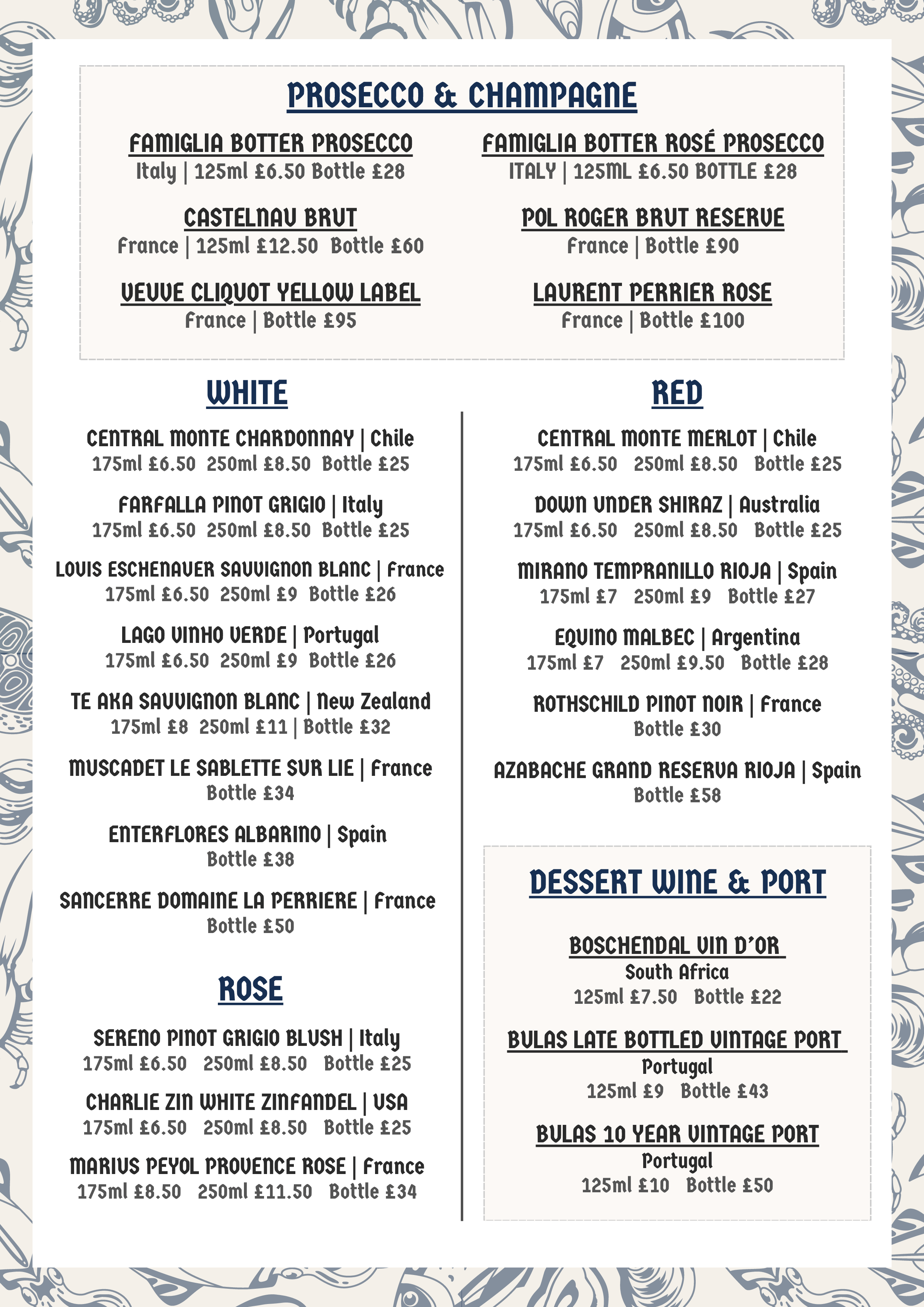 Salt | Menus | Harrison Leisure