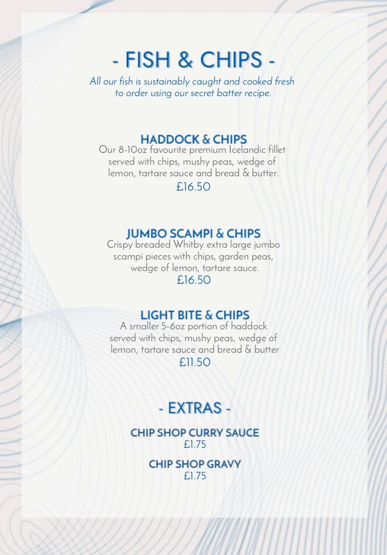 Salt | Menus | Harrison Leisure