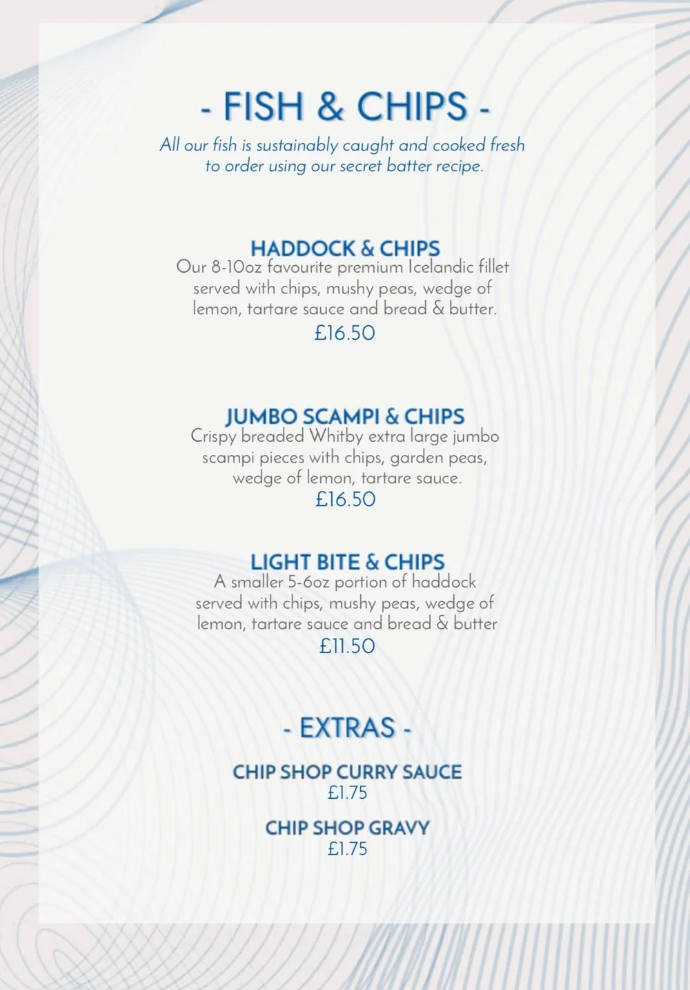 Salt | Menus | Harrison Leisure