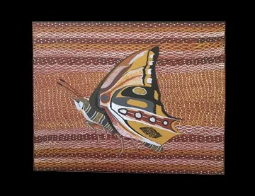 "Butterfly (Matimati) Dreaming", Australian Aboriginal dot painting ...