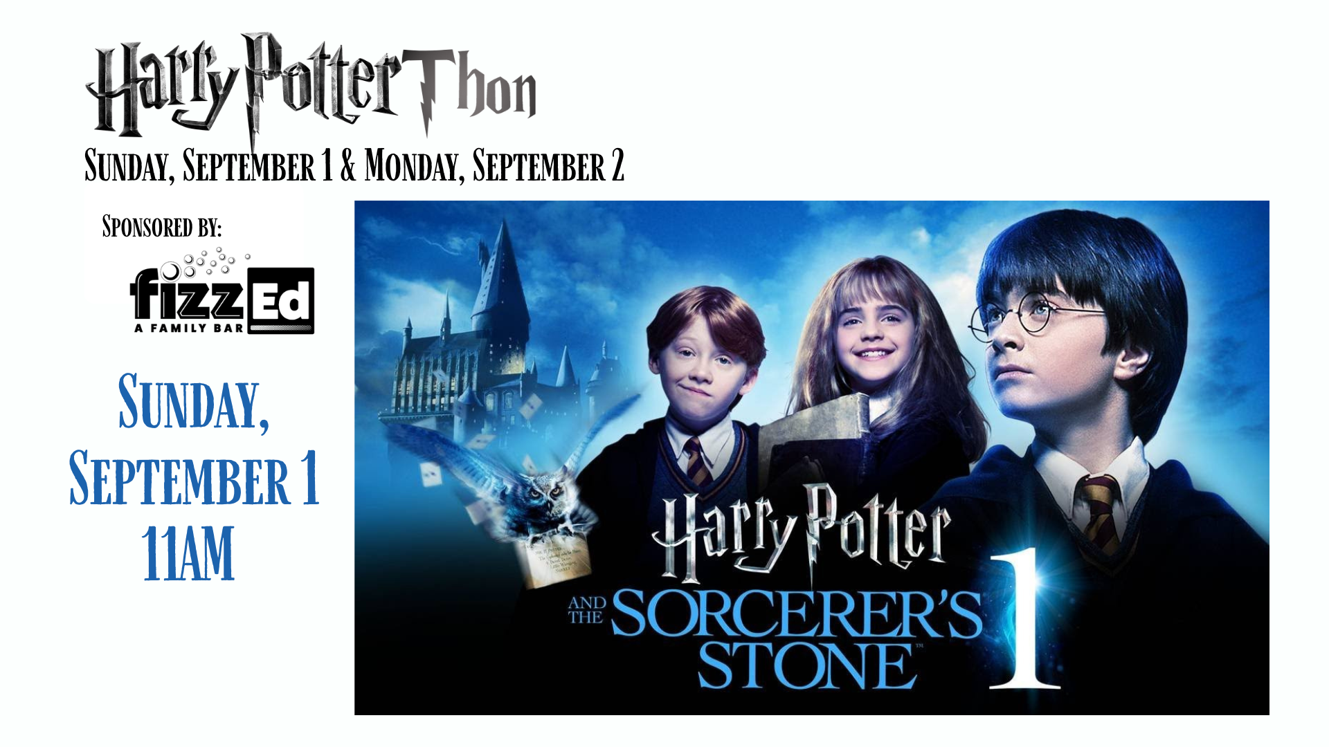Potter-thon sponsored by Fizz Ed presents "Harry Potter and the ...