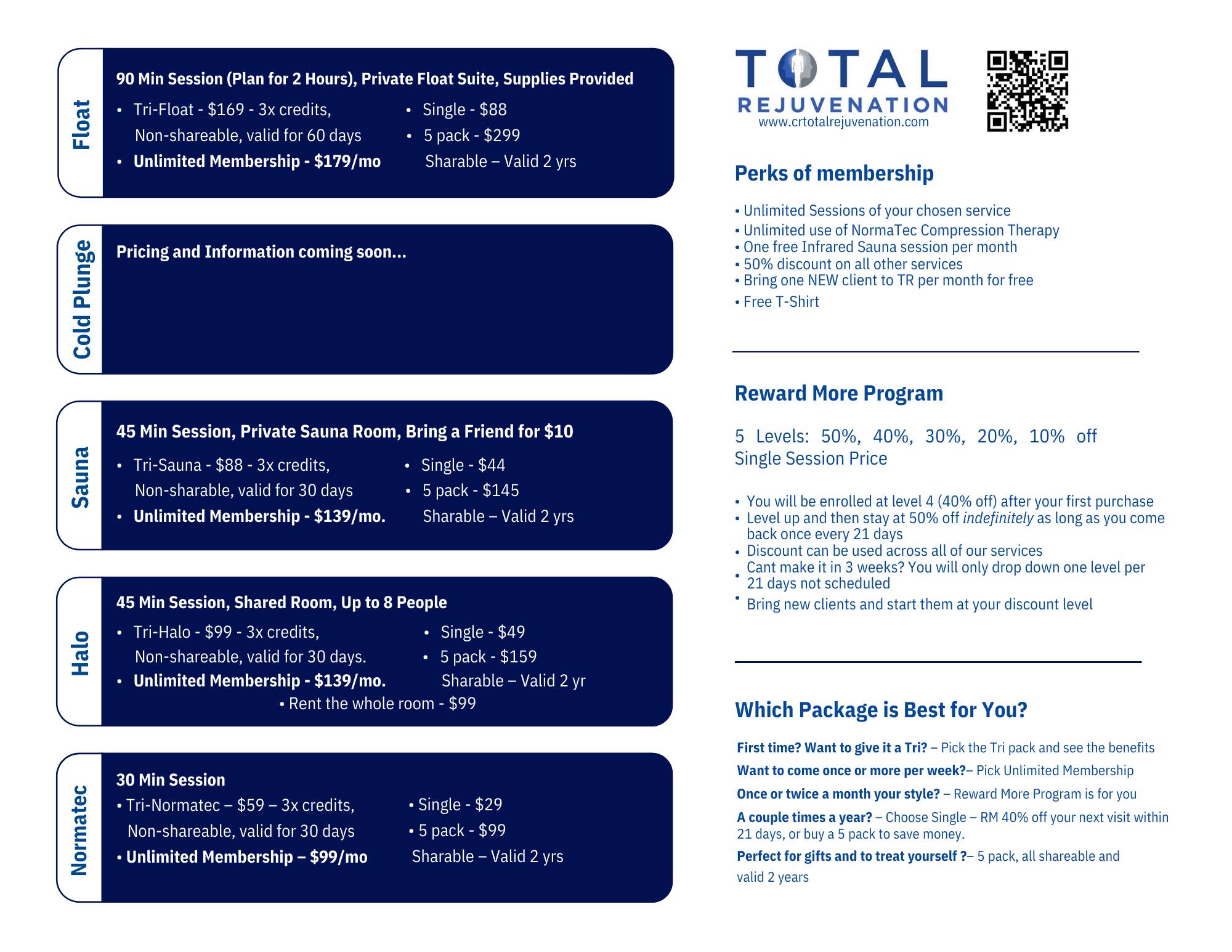 Price Breakdown — Total Rejuvenation