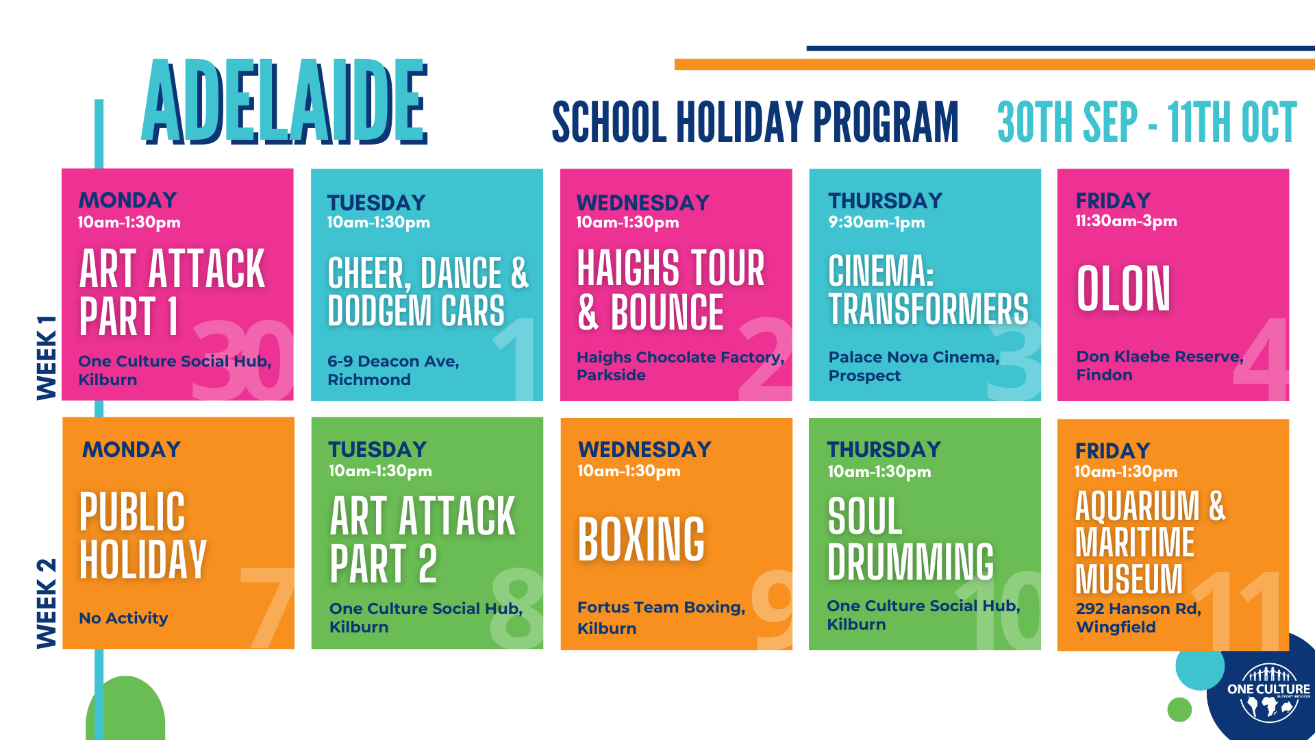 School Holiday Program SA — One Culture Support Services