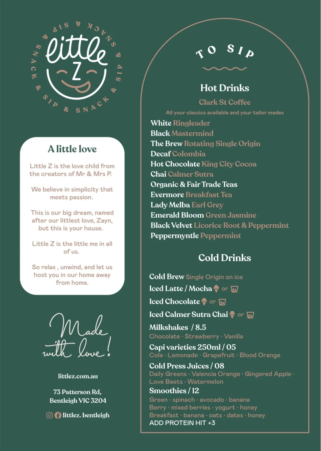 Menu 1 — Little Z